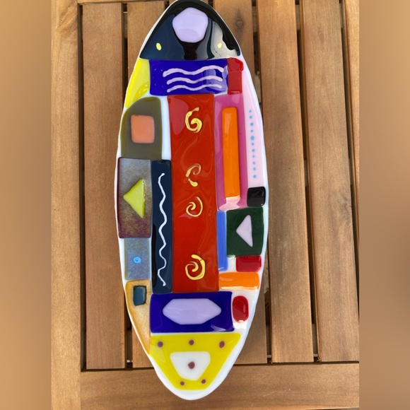 victoria Heisler Designs | Art | Handmade Glass Oval Bowl 5x6 Pure Joy ...